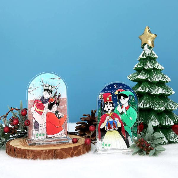 人気ウェブまんが『世紀末青リンゴ学習塾』クリスマス・アクリルスタンド（2種類から一つ選択）韓国 公式グッズ■ 素　材：ACRYLIC■ サイズ：画像参照（131×137mm）■ 製造国：韓国■ 選　択：1.チョル＆ミエ2.ジス＆ミエ