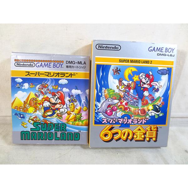 状態　スーパーマリオランド　ソフトに目立つダメージはないと思います。箱に痛み、若干破れがございます。写真に写っているものが全てです。　　　スーパーマリオランド2 6つの金貨　ソフトに目立つダメージはないと思います。箱に痛みはございますが破れ...