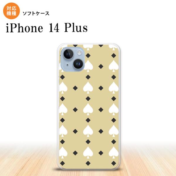 iPhone14 plsu iPhone14 plsu スマホケース 背面ケースソフトケース トランプ スペード ベージュ 白+:-:+:-:+:-:+:-:+:-:+:-:+:-:+:-:+:-:+:-:+:-:+:-:+:-:+:-:+...