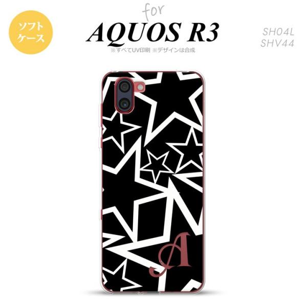 SH-01M AQUOS R3 スマホケース ソフトケース 星 黒 白 +アルファベット+:-:+:-:+:-:+:-:+:-:+:-:+:-:+:-:+:-:+:-:+:-:+:-:+:-:+:-:+:-:+:-:+:-:+:-:+:-:...