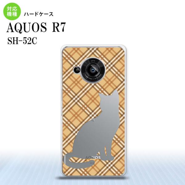 SH-52C AQUOS R7 スマホケース 背面ケース ハードケース 猫 チェック A 茶+:-:+:-:+:-:+:-:+:-:+:-:+:-:+:-:+:-:+:-:+:-:+:-:+:-:+:-:+:-:+:-:+:-:+:-:+:...