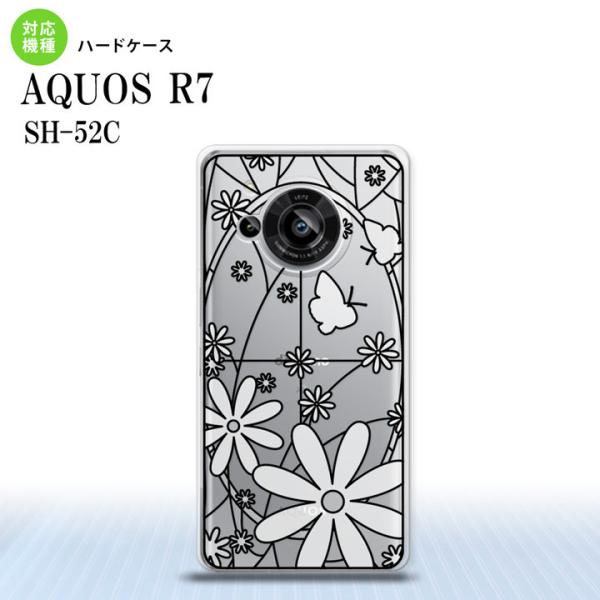 SH-52C AQUOS R7 背面ケース カバー ステンドグラス風 おしゃれ ガーベラ ホワイト ステンドグラス風+:-:+:-:+:-:+:-:+:-:+:-:+:-:+:-:+:-:+:-:+:-:+:-:+:-:+:-:+:-:+:...