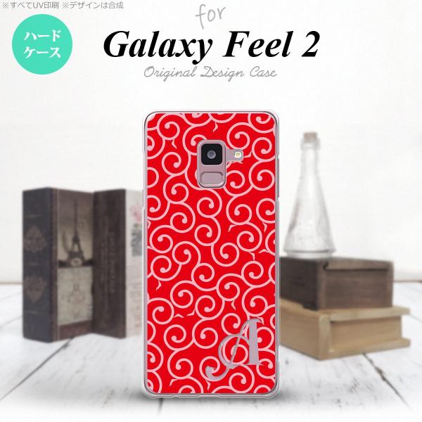 Galaxy Feel 2 ギャラクシー フィール 2 SC-02L スマホケース カバー ハードケース 唐草 赤×ピンク イニシャル 対応+:-:+:-:+:-:+:-:+:-:+:-:+:-:+:-:+:-:+:-:+:-:+:-:+:...