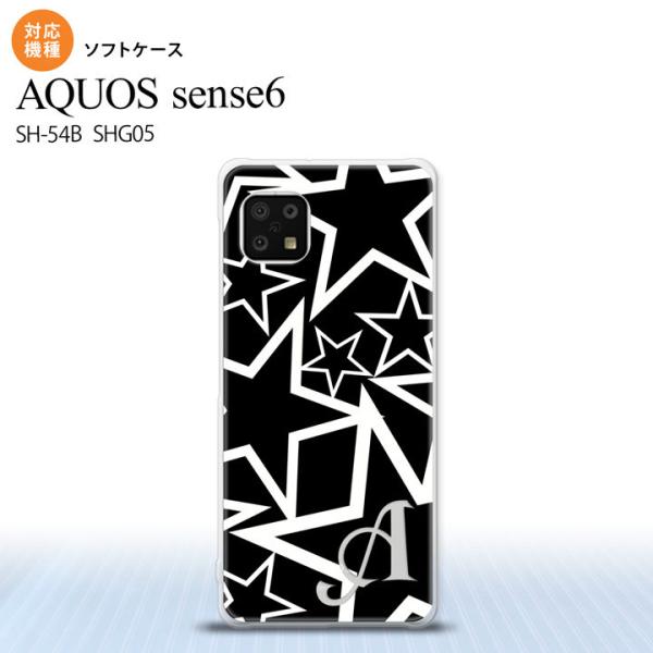 SH-54B SHG05 AQUOS sense6 スマホケース ソフトケース 星 黒 白 +アルファベット+:-:+:-:+:-:+:-:+:-:+:-:+:-:+:-:+:-:+:-:+:-:+:-:+:-:+:-:+:-:+:-:+:...