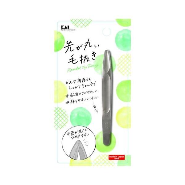 やさしい肌あたり先が丸いタイプのため肌当たりがやさしくどんな角度でもしっかりキャッチできるbr広角度で抜ける先が平らな毛抜きよりも広い角度で抜くことができるbr握りやすいハンドル持ち手部にくぼみがあり握りやすいハンドル設計br商品サイズ(幅...