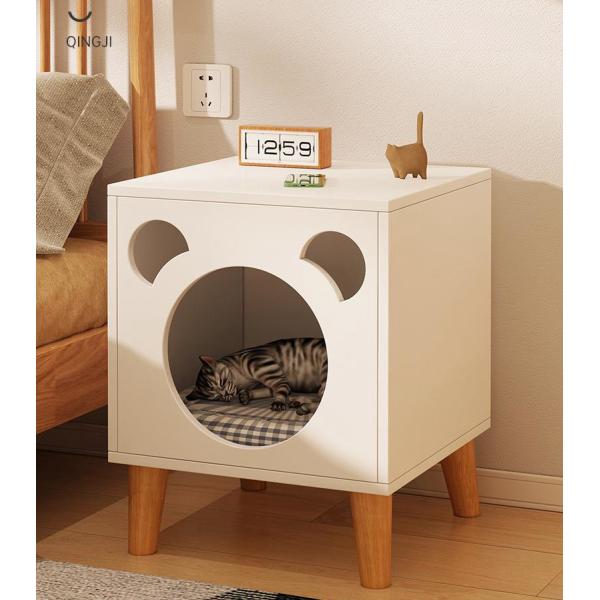 商品コード：mw058素材：複合補強板カラー：ホワイト+ホワイト、ナチュラル+ナチュラル、ホワイト+ナチュラルサイズ：40*40*50cm商品説明：【多機能】猫屋ベッドサイドテーブル猫ハウスや犬ハウス、シューズベンチ、ベッドサイドテーブル、...