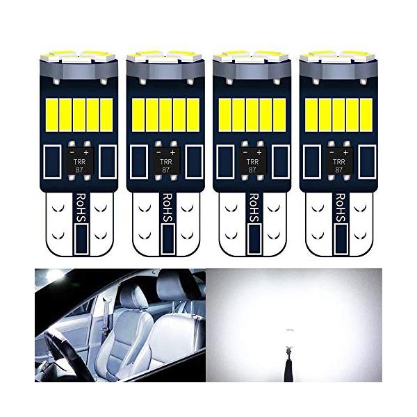 高耐久設計：T10ソケットは全面導電構造で、一般的な鉄製ソケットに比べて接触不良や緩みの心配がありません。放熱性に優れたアルミ製ヒートシンクを採用しており、LEDの性能を安定して維持。寿命はハロゲン比で120倍、約50,000時間の長寿命を...