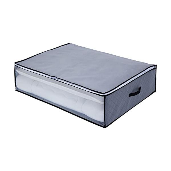 商品仕様:サイズ/約幅98×奥行70×高25cm、内容/1枚、カラー/グレー、収納目安/シングルサイズの敷き布団なら1枚、材質/ポリプロピレン・活性炭・ポリエチレン活性炭のチカラで消臭保管:活性炭のチカラで消臭保管。活性炭シートがにおいをし...