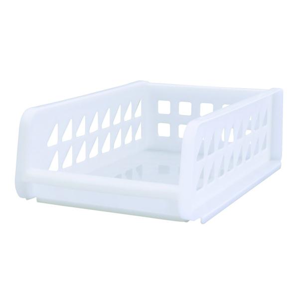 サイズ:幅24.5×奥行き36.5×高さ12cm材質:ポリプロピレン原産国:日本しっかり重なって外れにくいレール構造前後のスライド機能と上段のラックの落下を防ぐ、ストッパー機能付き。