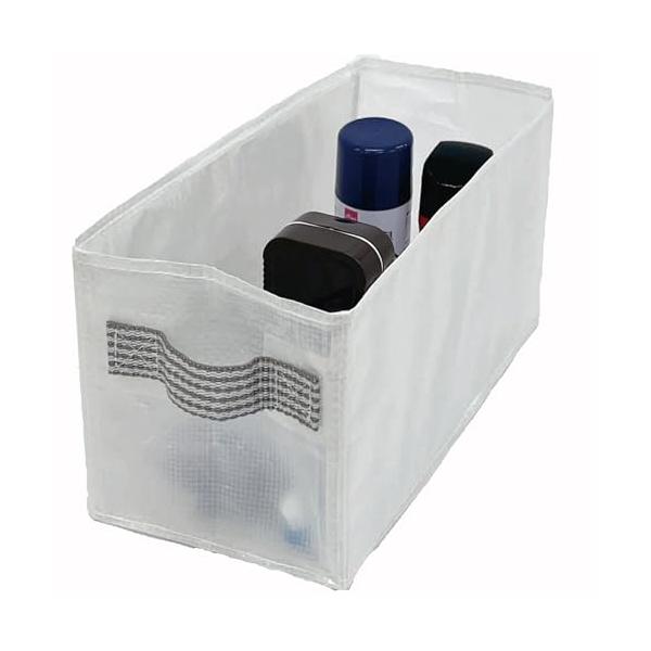 サイズ：約13×28×14cm水や汚れが染み込みにくいフィルム製生地中身が分かりやすい半透明タイプ使わないときはコンパクトに折りたためます