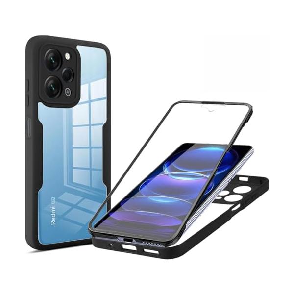 『対応機種』 Redmi 12 5G 専用デザインですケースを付けても接続端子やイヤホン、サイド側ボタンなどスムーズに操作できます『前+後 両面 360°全身保護』 保護フィルム+柔軟性のあるTPU+透明 背面PCバック素材で制作しましたが...