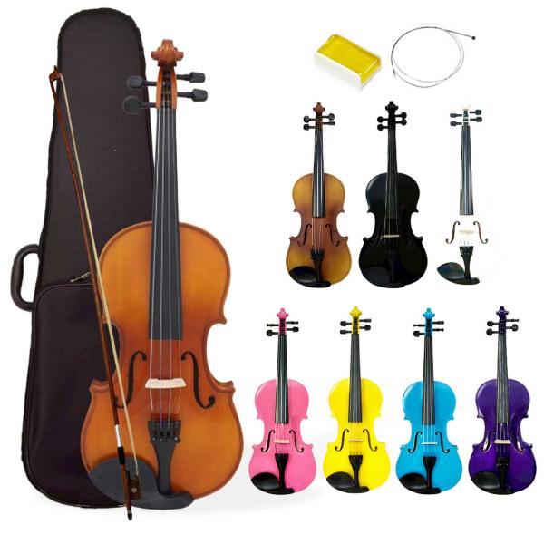 ヴァイオリン カラーバイオリン 全8カラー ケース付き フルセット フルサイズ 4/4 クラシック 木製 弓 弦楽器 楽器 初心者 プロ 音楽 練習用 入門用 趣味 子ども 大人 撮影小物 ディスプレイ インテリア 装飾 レトロ 音楽入門 ...