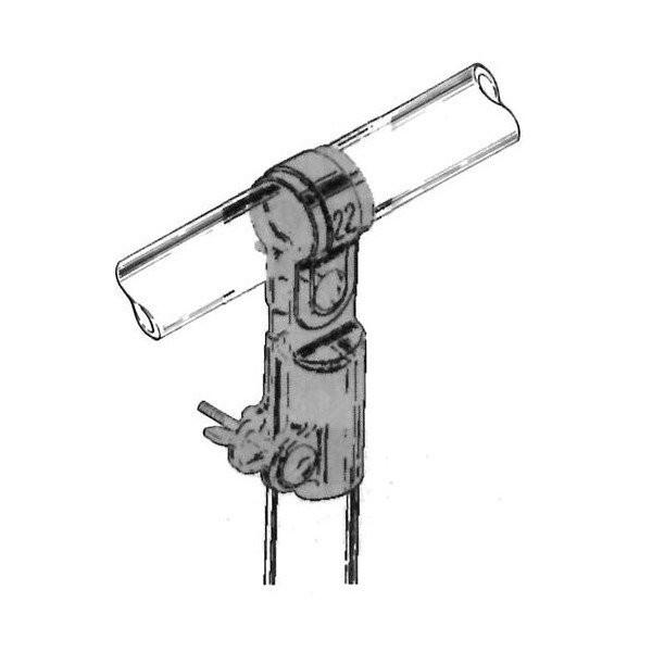 パイプとパイプをT字に止めます。角度が自在に変えられます。