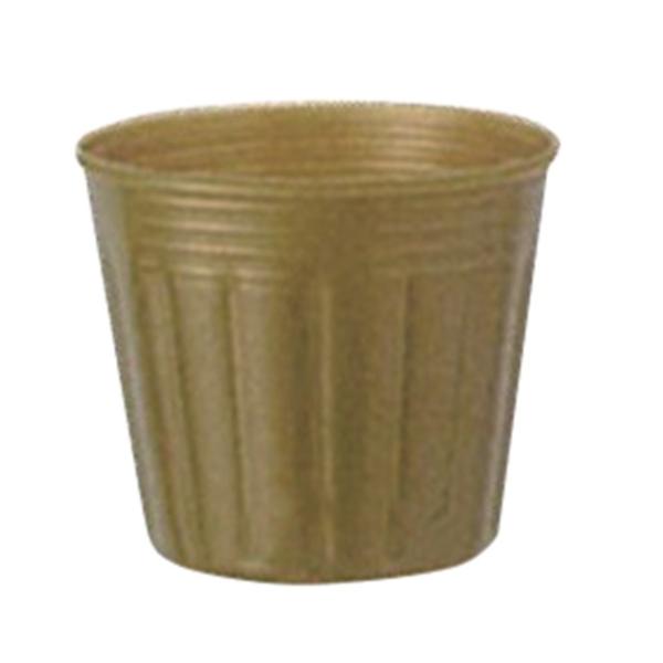 ・サイズ：口径10.5cm×高さ9.0cm・穴数：底1個・品種の区別はもちろん、花色に合わせポット色もチョイスする時代。　珍しい金色のポリポットです。