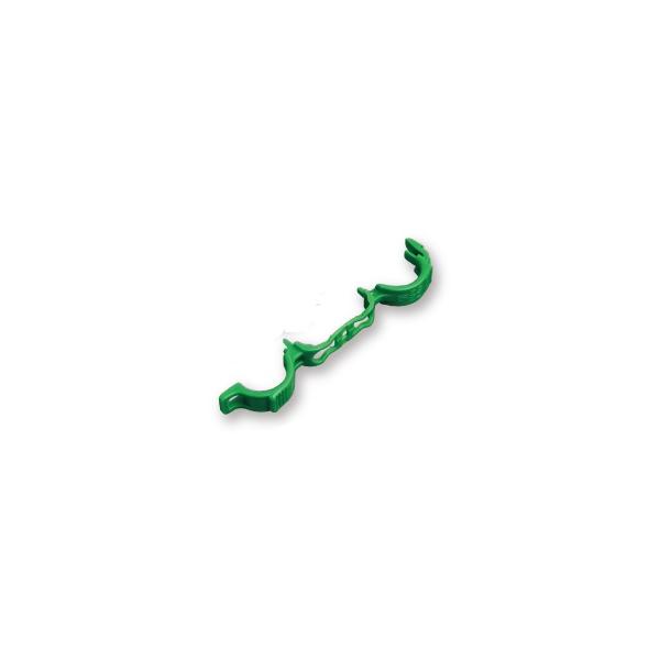 野菜・果樹の茎枝が支柱やパイプにワンタッチで留められる!●茎にはやさしく支柱は強く挟むので茎の重量でずれずにしっかり誘引します。●茎の成長に合わせて留め替え移動が簡単です。果樹類の枝等をパイプ棚やワイヤー棚に誘引するのに便利です。
