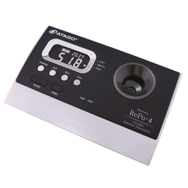 蜂蜜の果糖含有％、蜂蜜水分％も表示。屈折計と旋光計の両方を内蔵。旋光度、Brixの他に、果糖含有％・蜂蜜水分％を自動計算して表示します。非粘着性コーティングが施されており、粘度の高いはちみつがふき取り易い仕様です。蜂蜜の品質管理、調査などで...