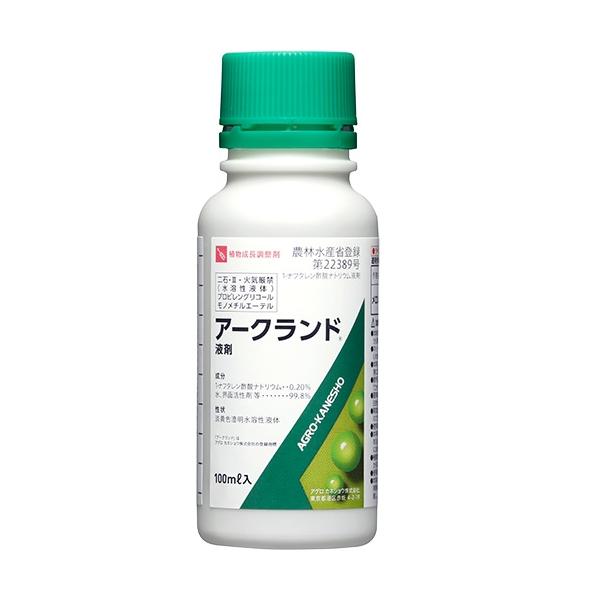 農林水産省登録番号：22389農薬の種類：１−ナフタレン酢酸ナトリウム液剤名称：アークランド液剤内容量：100mlメロンの果実肥大・ネット形成を促進します。ネットの整った美しいメロンに仕上がり、高品質生産に効果的です。