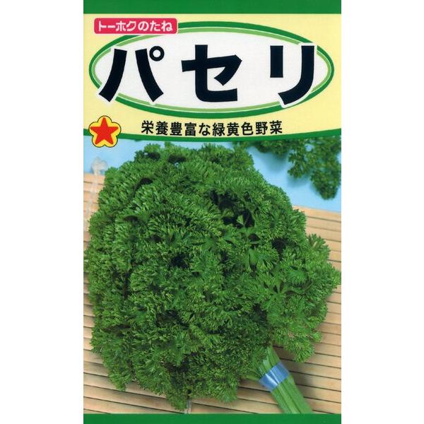 パセリの種　栄養豊富な緑黄色野菜　濃緑でちぢみが強く、一年中収穫できます　生産地：フランス　発芽率：70%以上　内容量：5ml