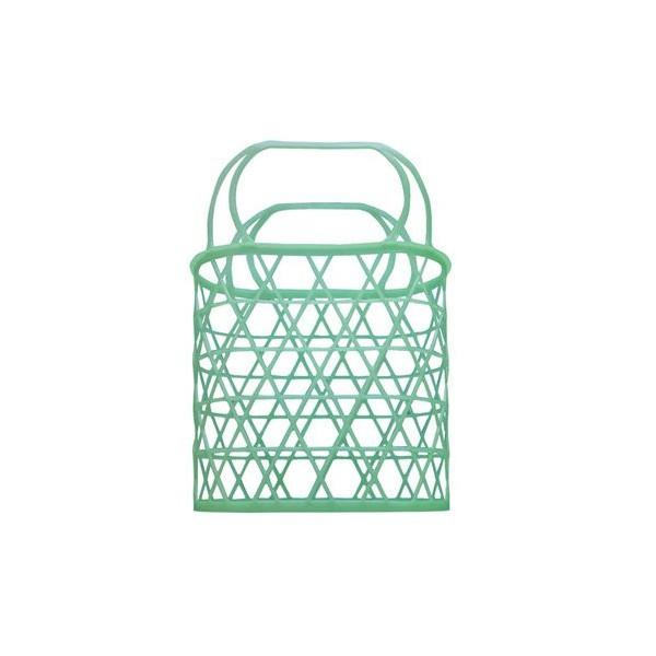 持ち帰りに便利な持ち手付きの篭です。大きなアミ目で内容物がよく見え、見栄えを損ないません。#6内寸 260×140×240mm有効内寸 240×130×240mm材質 PE使用例 果実約4〜6kg用