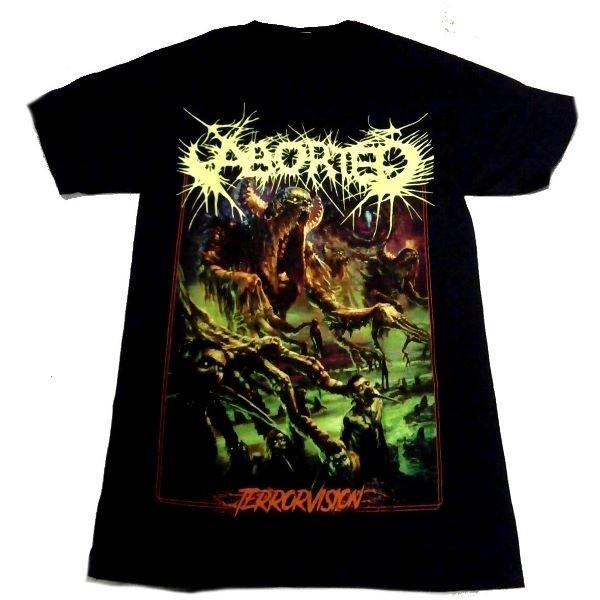 ベルギーのデスメタルABORTED Tシャツですバックプリントは画像3.4になりますUkのオフィシャルショップからの輸入品です【サイズ詳細】Sサイズ　着丈70cm　身幅（脇下）46cmMサイズ　着丈73cm　身幅（脇下）50cmLサイズ　着...