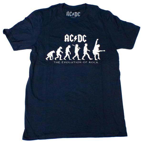 ハードロックバンドAC/DC Tシャツですネイビー色ボディになりますバックプリントはありませんUKのオフィシャルマーチショップからの輸入品です【サイズ詳細】Sサイズ　着丈68cm　身幅（脇下）44cmMサイズ　着丈71cm　身幅（脇下）48...