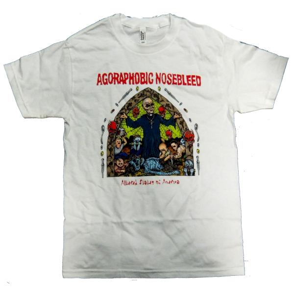 マサチューセッツのマシングラインドAGORAPHOBIC NOSEBLEED Tシャツですバックプリントはありませんアメリカの所属レーベルからの輸入品です【サイズ詳細】Sサイズ　着丈70cm　身幅(脇下)46cmMサイズ　着丈73cm　身幅...