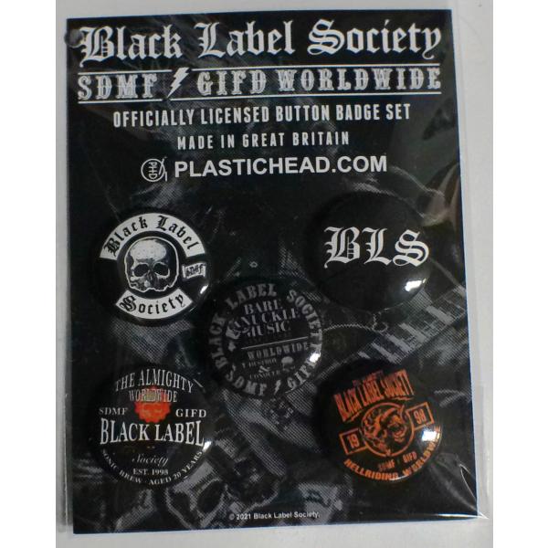 BLACK LABEL SOCIETY ボタンピンバッジ5個セットです各 直径2.5cm裏面ピン留めですバラ売りは対応しておりません
