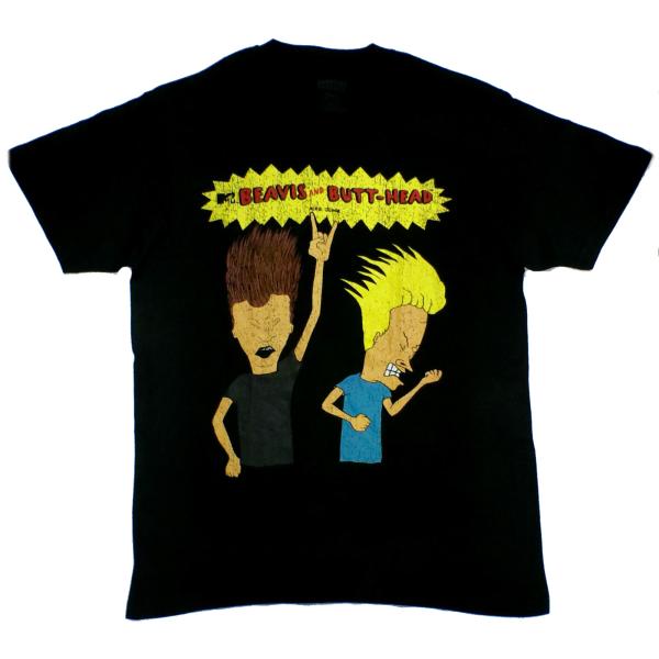 アメリカのTVアニメBEAVIS AND BUTT-HEAD　Tシャツですバックプリントはありませんアメリカのオフィシャルストアからの輸入品です【サイズ詳細】Sサイズ 着丈67cm 身幅46cmMサイズ 着丈74cm 身幅50cmLサイズ ...