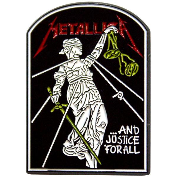 METALLICA メタル(金属)ピンバッジです裏面1点留め材質:亜鉛合金/ソフトエナメル縦40mm 横30mm