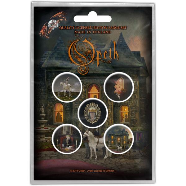 OPETH ボタンピンバッジ5個セットです各 直径2.5cm裏面ピン留めですバラ売りは対応しておりません