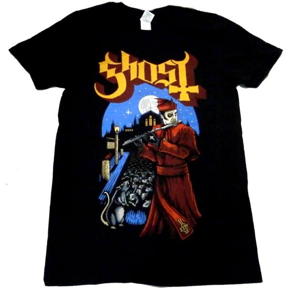 スウェーデンのへヴィロックバンド GHOST(B.C)Tシャツですこちらの商品はイギリスのオフィシャルショップからの正規輸入品ですバックプリントはありません。【サイズ詳細】Sサイズ　着丈68cm　身幅（脇下）44cmMサイズ　着丈71cm　...