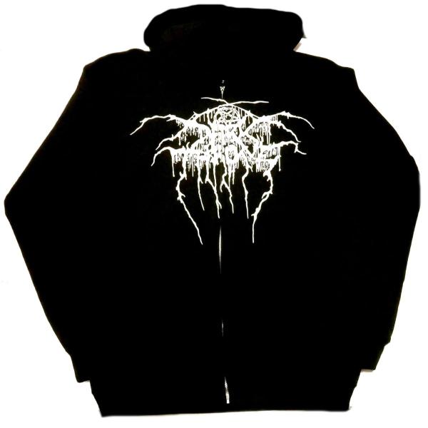 ノルウェーのブラックメタルDARKTHRONE ジップパーカーですイギリスのオフィシャルショップからの輸入品です【サイズ詳細】Mサイズ　着丈65cm　身幅(脇下)56cmLサイズ　着丈68cm　身幅(脇下)61cmXLサイズ 着丈72cm　...