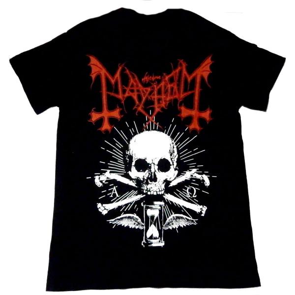 ノルウェーのブラックメタルMAYHEM Tシャツですイギリスのオフィシャル輸入品です【サイズ詳細】Sサイズ　着丈70　身幅（脇下）46Mサイズ　着丈73　身幅（脇下）50Lサイズ　着丈76　身幅（脇下）54XLサイズ 着丈80　身幅(脇下)...