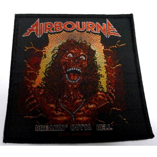 AIRBOURNE布刺しゅうパッチです(糊なし)縦100mm 横100mm