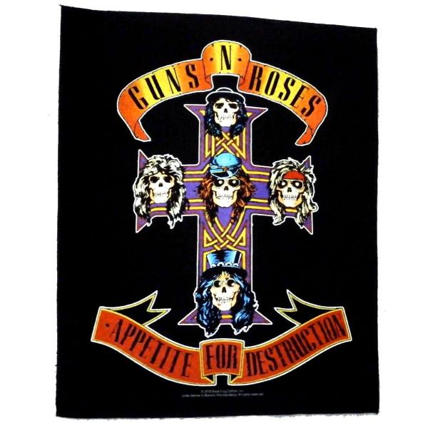 GUNS&amp;ROSES 布バックパッチです(糊なし)縦35.5cm　横(上)29.5cmイギリスのオフィシャルショップからの正規輸入品です