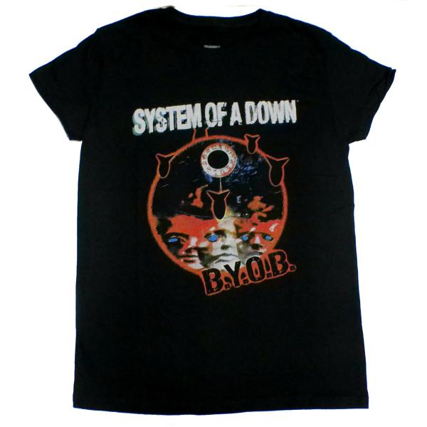 アメリカのへヴィロックSYSTEM OF A DOWN Tシャツですバックプリントはありません従来より袖丈の短いボディですのでご注意ください肩部縫い目から計測しておりますUKのオフィシャルショップからの輸入品です【サイズ詳細】Sサイズ　着丈...