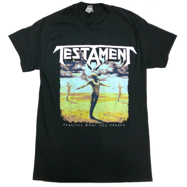 サンフランシスコのスラッシュメタルTESTAMENT Tシャツですバックプリントは画像3.4になりますUKのオフィシャルショップからの輸入品です【サイズ詳細】Sサイズ　着丈70cm　身幅（脇下）46cmMサイズ　着丈73cm　身幅（脇下）5...