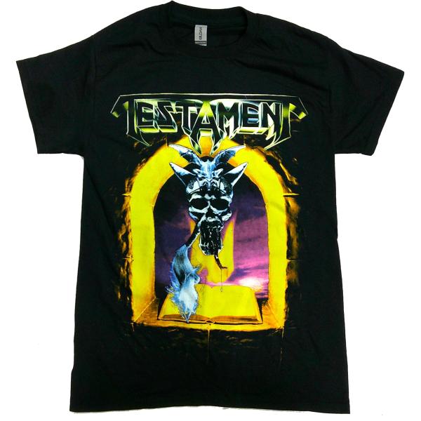サンフランシスコのスラッシュメタルTESTAMENT Tシャツですバックプリントは画像3.4になりますUKのオフィシャルショップからの輸入品です【サイズ詳細】Sサイズ　着丈70cm　身幅（脇下）46cmMサイズ　着丈73cm　身幅（脇下）5...