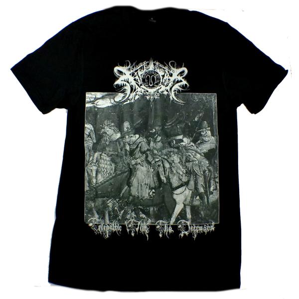 カルフォルニアのブラックメタルXASTHUR Tシャツですバックプリントは画像3.4になりますUKのオフィシャルショップからの正規輸入品です【サイズ詳細】Sサイズ　着丈70cm　身幅（脇下）45cmMサイズ　着丈73cm　身幅（脇下）49c...