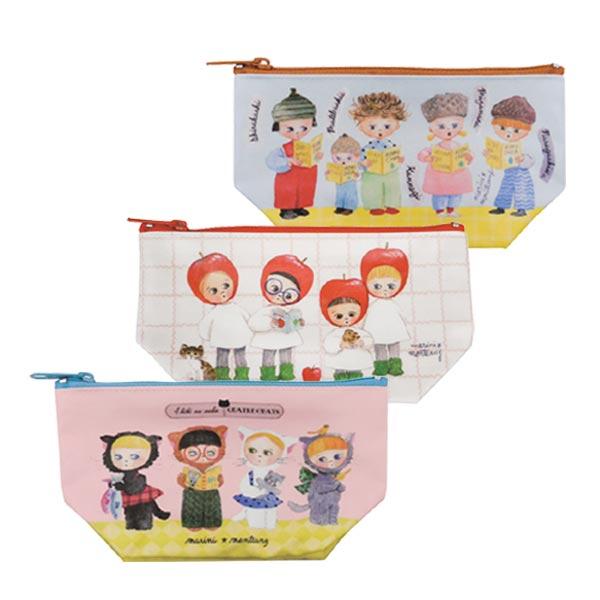 モンスイユさんの大人気「ＥＣＯＵＴＥ！（エクート）」の作者、MARINI・MONTEANYの原画が素敵な雑貨になりました。こちらは、愛らしい子供たちのノスタルジックなフレンズポーチです。どんぐり・りんご・ねこの３パターン展開♪大きめのマチが...