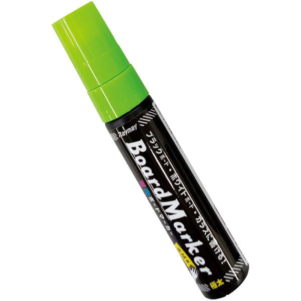 商品名：直液式ボードマーカー ボード用 黒板用 ガラス用 極太 グリーン No.1796サイズ：直径27×H155mm インク量：30.0cc ペン先：平芯 15.0mm幅ホワイトボード、ブラックボード、ガラス、アクリルに筆記可能