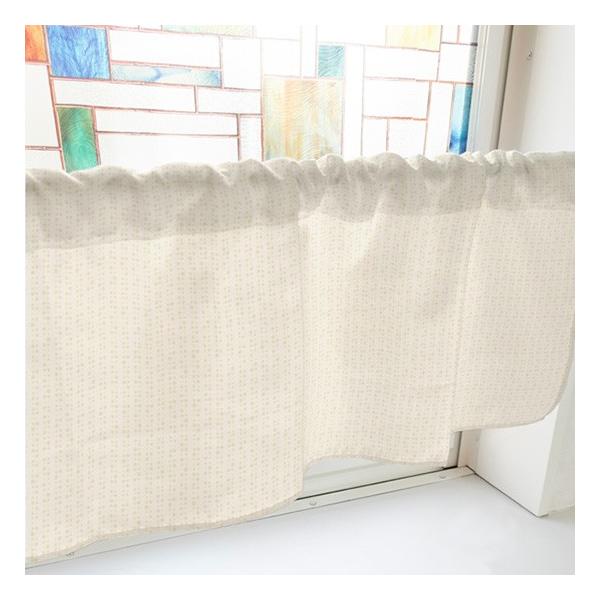 商品名：カフェカーテン 丸 ベージュ (幅800×高さ450mm) No.40640サイズ：W800×H450mm素材：ポリエステル生地 (ポンジ)仕立て：上部棒袋、三方三巻縫製