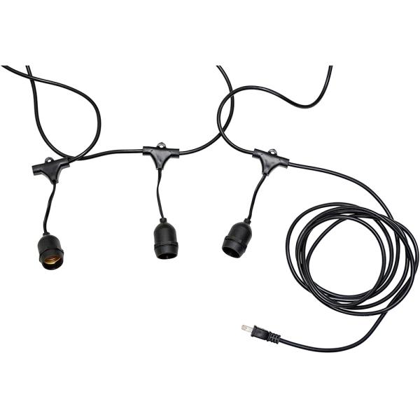 商品名：提灯コード ちょうちん ソケット 3個用 LED可 No.44563サイズ：コードの長さ約2m　ソケット部長さ7cm　間隔130cm※こちらの商品には、電球は付属していません。※提灯へ電球を入れて使用する際は、60W以下の電球をご使...