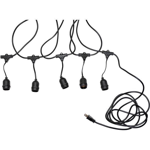 商品名：提灯コード ちょうちん ソケット 5個用 LED可 No.44565サイズ：コードの長さ約2m　ソケット部長さ7cm　間隔130cm※こちらの商品には、電球は付属していません。※提灯へ電球を入れて使用する際は、60W以下の電球をご使...