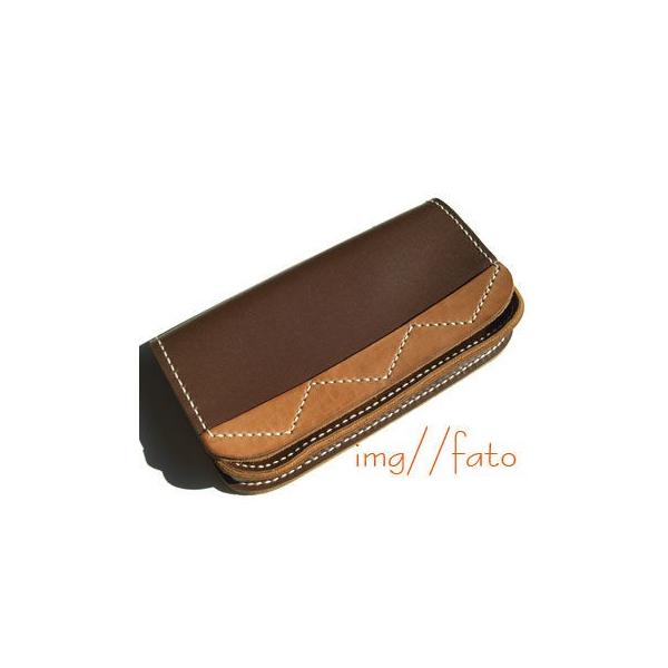 お札がたっぷり入るお財布できました。後ろに小銭入れを作りました。ジグザグステッチがかわいい〜。size : ２０×９×３(cm)【nanan's leather】nananの革商品は、やさしい色目とシンプルだけど、少しかわいらしさのあるデザ...