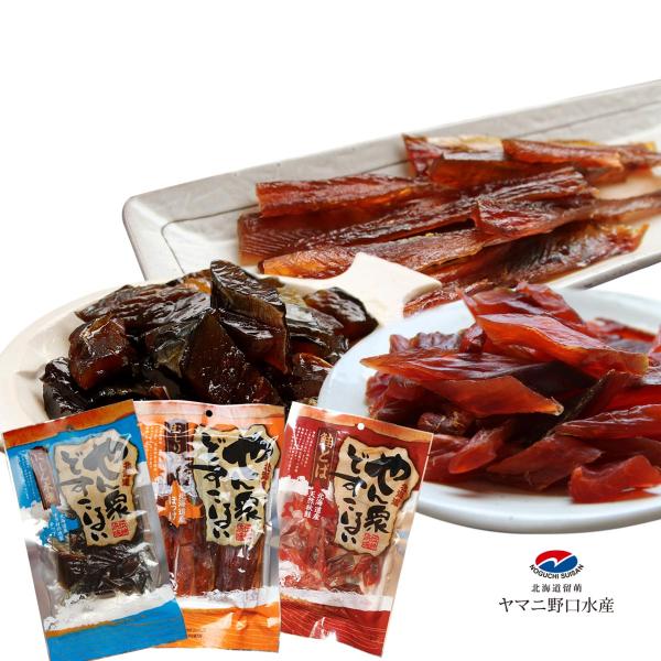 北海道で「やん衆」と呼ばれる漁に雇われ働く男たちが、魚を引き上げる時の威勢の良いかけ声「どすこほい」をイメージしてつくられた、浜ならではの味覚です。 鮭とば、ほっけ、にしんの珍味を食べ比べできるお得セット原材料名:【鮭とば】鮭（北海道産）、...