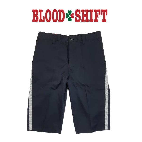 BLOODSHIFT ブラッドシフト ゴルフ ショートパンツ パンツ メンズ　ブラック　　サイズ 46 48 BLP-117　カラーブラック素材：表面 ポリエステル100%  　　側章地　コットン100％　 サイズメーカー公表サイズ目安】4...