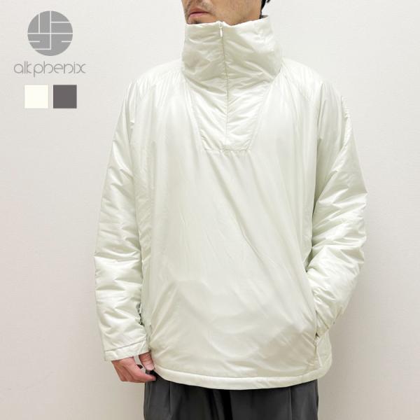 alk phenix「Insulated air half zip / Brilliance shade down proof」品番 eam23it51・気密ストレッチコードヘムハンドカフ・保温Phenix hollow thermo(シロ...