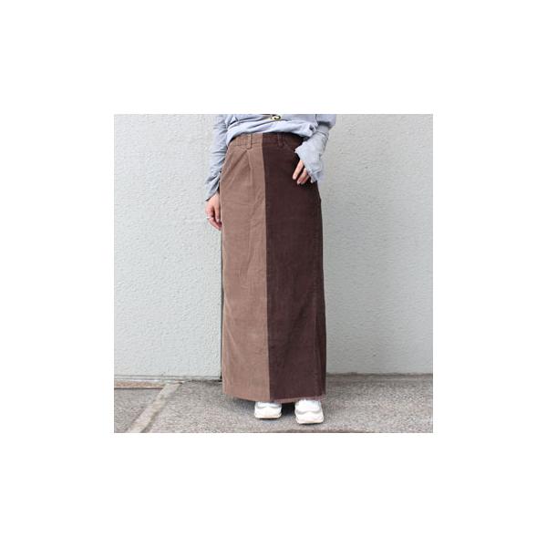 ベーシックシリーズにコーデュロイ素材のロングスカートが仲間入り。左右別々のusedコーデュロイパンツを使用し片側だけフリンジ仕様に。秋冬コーデだけでなく、1年通して活躍してくれる薄手のコーデュロイなので着回し力も抜群。動きにくくなりがちなロ...