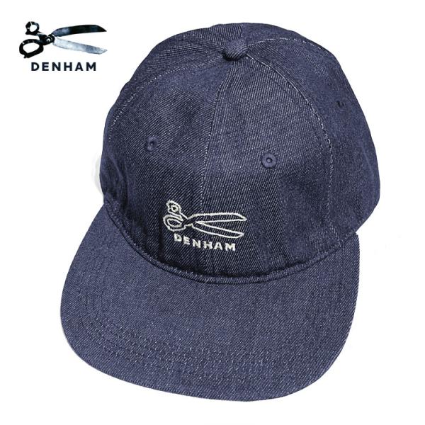DENHAM「 15TH CAP VNI 」品番 012301821006パネルのデニムキャップ。フロントにあしらわれたDENHAMのシザーズマーク刺繍が目を惹きます。つばがまっすぐになっているフラットバイザー仕様で、コーディネートにカジュ...
